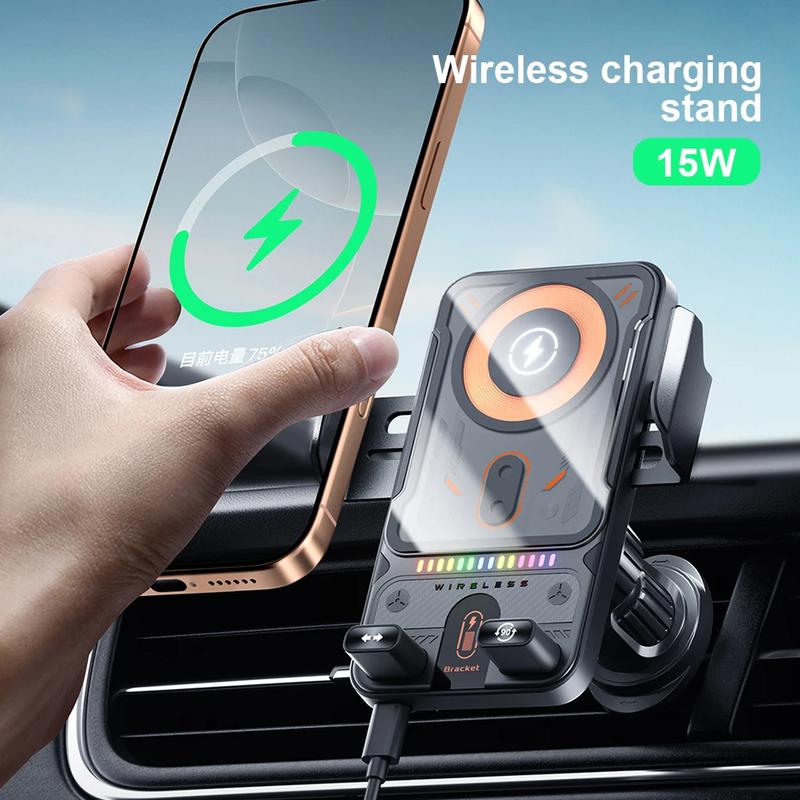 15W Wireless Charging Car Phone Holder: Electric Induction Opening ...