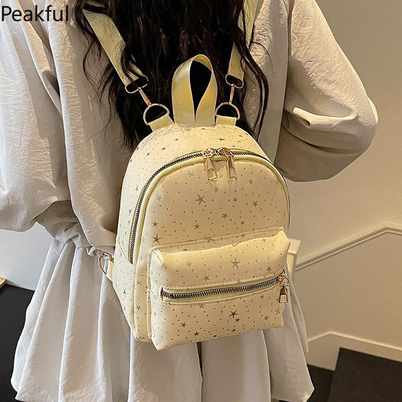 Pastel Multi-Color Star Mini Backpack Purse, Front pocket for lipsticks ...