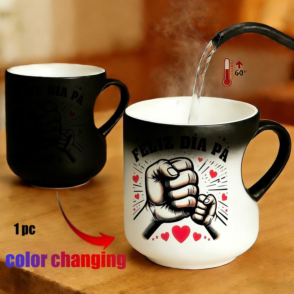 Magic Color - Changing mug Heart - Handle Mug, Happy Father's Day Fist ...