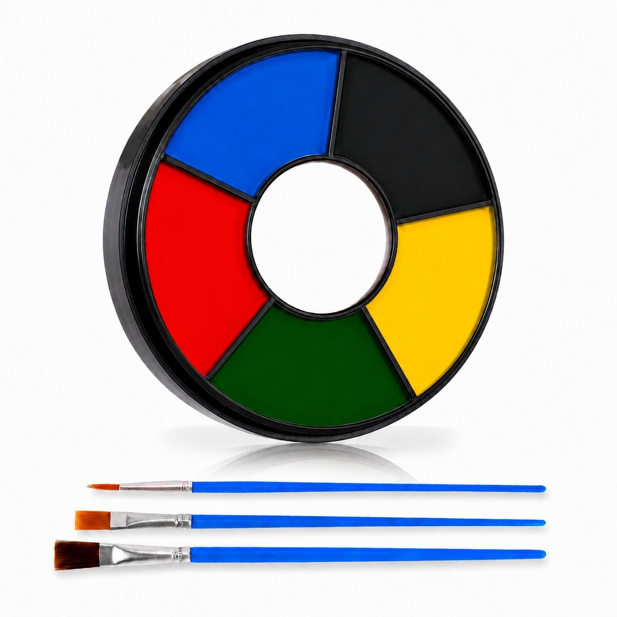 6 Colors Face Body Paint Palette with 3 Brushes, for Football match ...