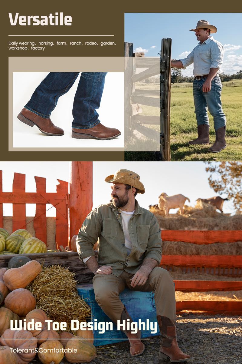 IUV Cowboy Boots For Men Wide Western Boot Traditional American Flag ...