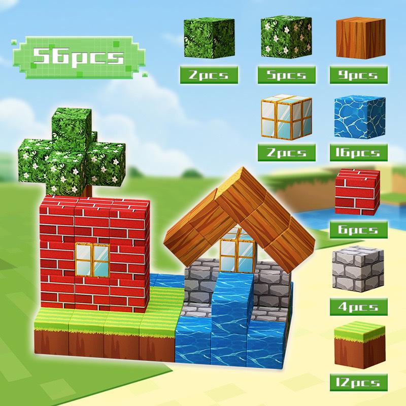 Minecraft Magnetic Blocks Building Toy Set, Creative DIY Construction ...