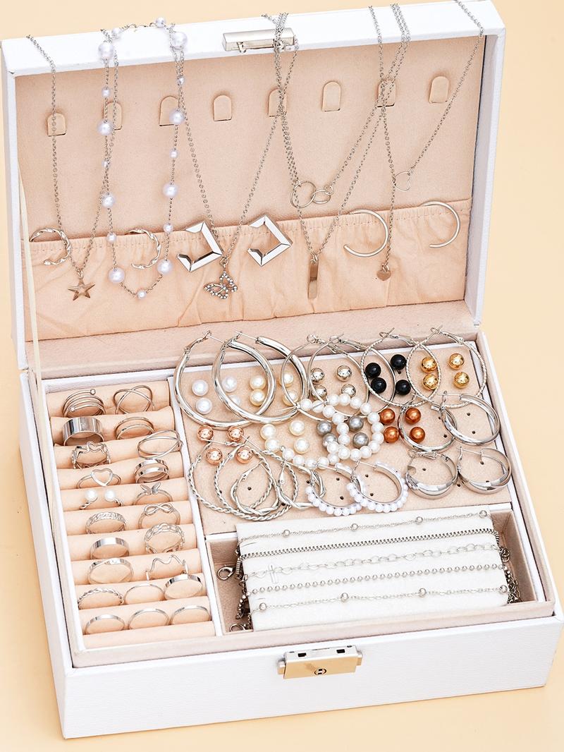 Fashion Faux Pearl Decorated Jewelry, Heart & Flower & Geometric Shape ...