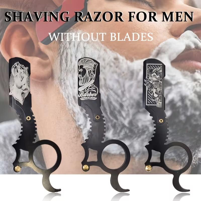 Men'S Straight Edge Barber Razor, 10pcsBlade, Classic Vintage Design ...