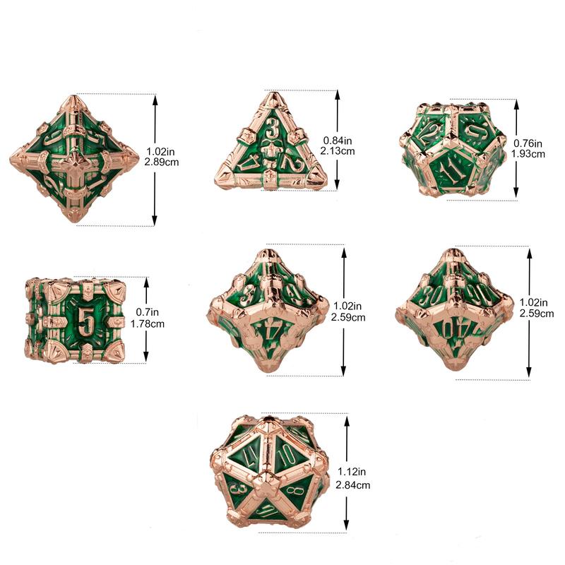Dnd Dice Set 7 Piece Metal Dice with Box, Rpg Dungeons and Dragons Role ...
