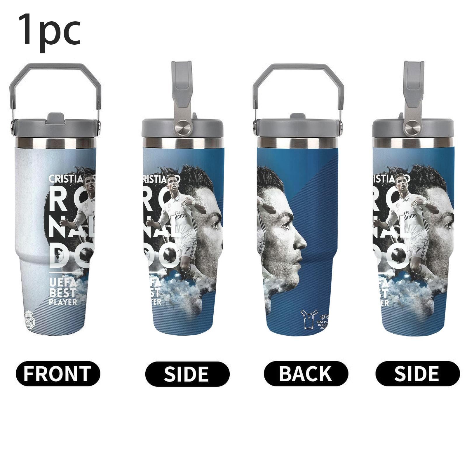 1pc CR7 Ronaldo 30oz Stainless Steel Tumbler with Handle & Straw ...