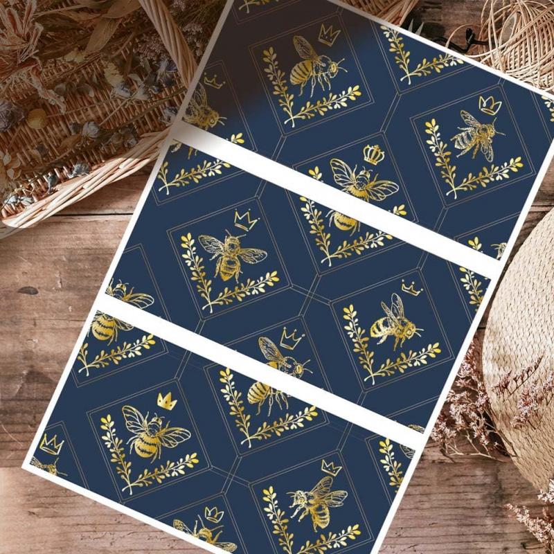 3Pcs/Set Bee Rub on Transfers for Furniture and Craft 12x6 Inch Golden ...