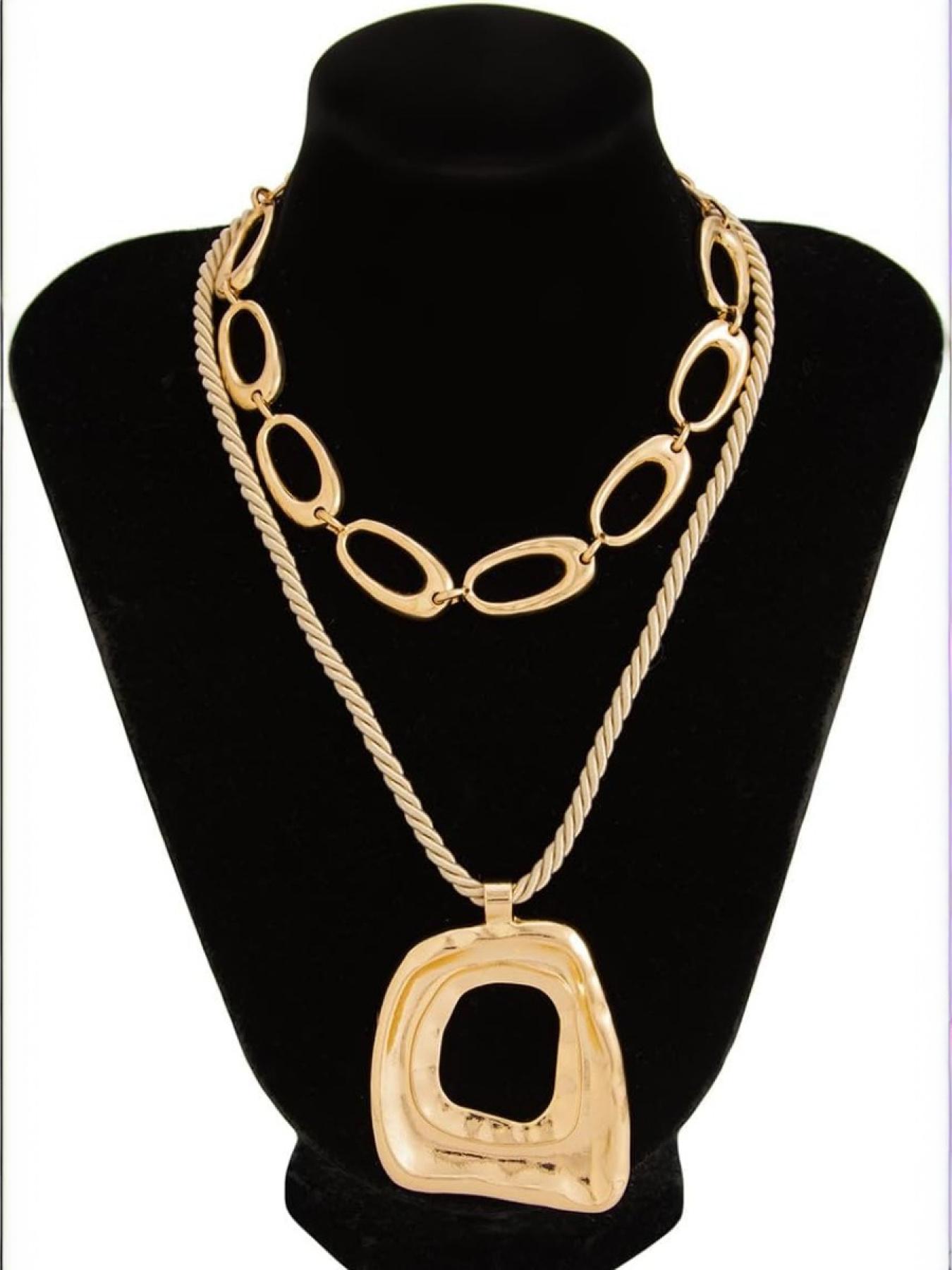 Layered Gold Chunky Cross Necklace For Women Stacked Gold Irregular ...