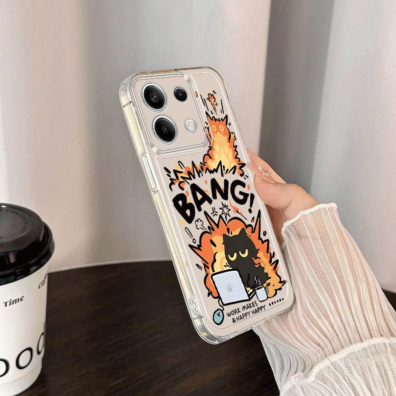 English Little Cat Computer Phone Case Suitable for Redmi 10 12C 13 14C ...
