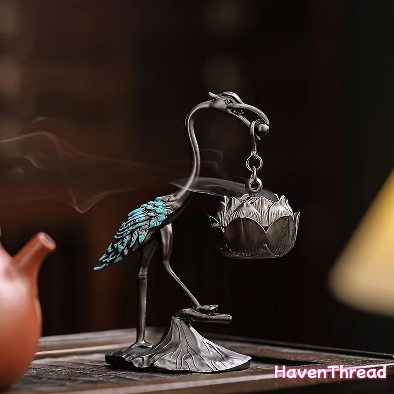 Small Crane Hanging Lotus Incense Holder - 1pc Home Fragrance ...