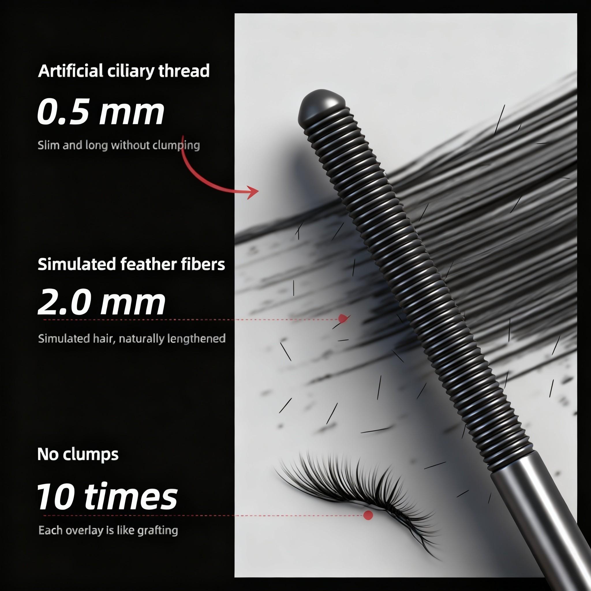 2-Color Waterproof Mascara, Sweatproof Formula, Enhances Density and ...