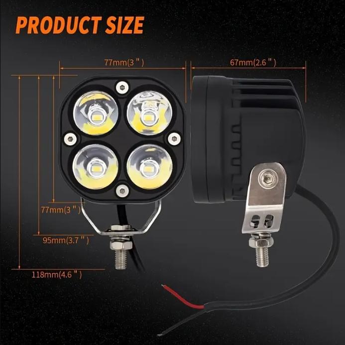 2pcs 3 Inch 40W LED High Intensity Cube Pod Work Light LED Light White ...
