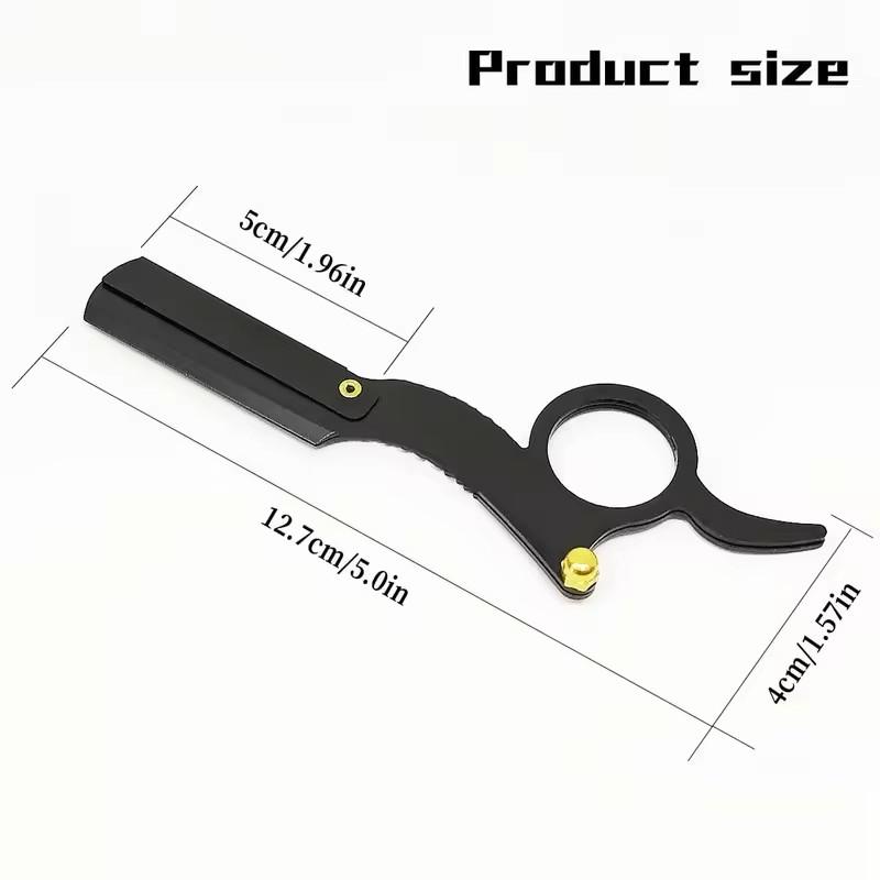 Straight Blade Razor + 10 Blades, Ideal for Haircutting, Brow Shaping ...