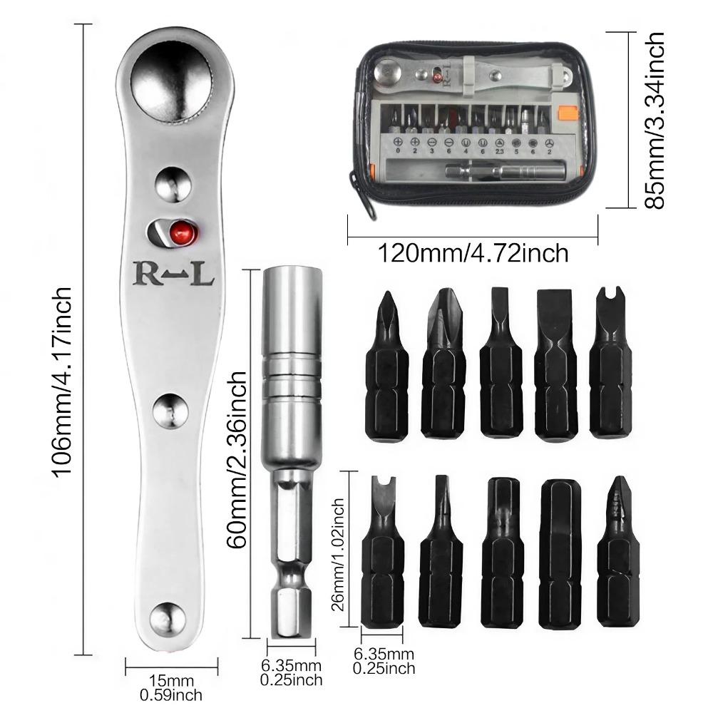 26-in-1 Ratcheting Multi-Tool Kit: Portable Waterproof Bike Repair Set ...