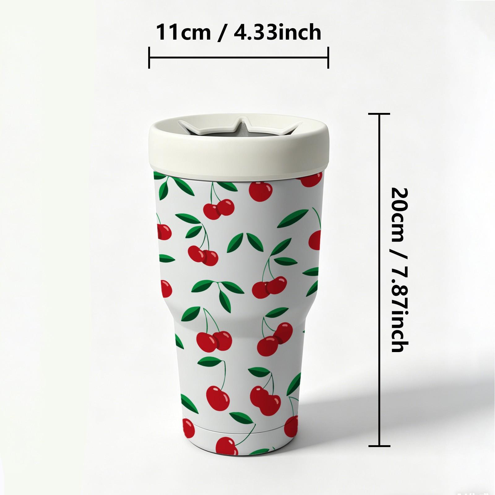 Sweet Cherry Insulated Tumbler | 32oz Stainless Steel Travel Cup with ...