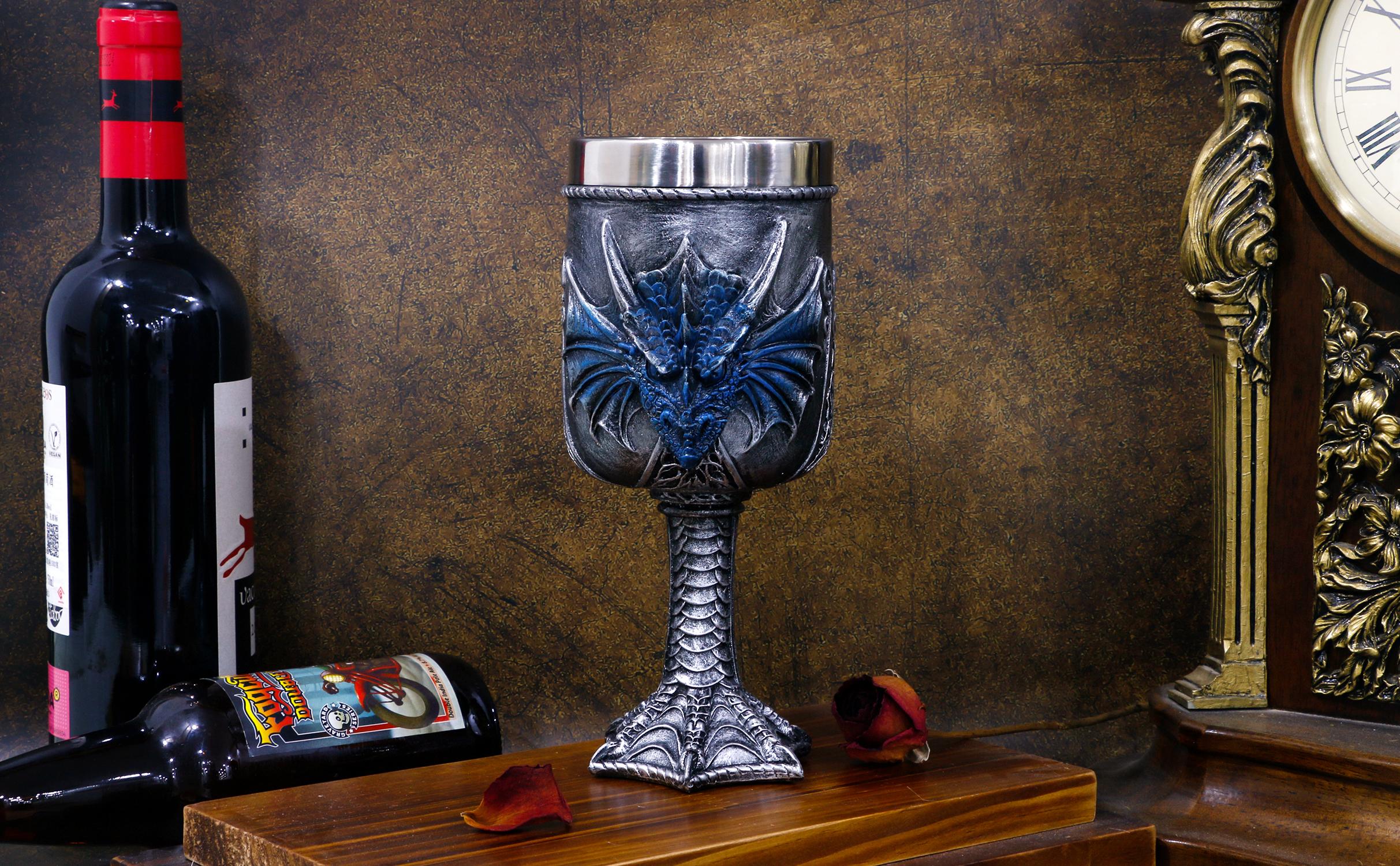 Fantasy Medieval Blue Dragon Goblet Large - Dungeons and Dragons Gifts ...