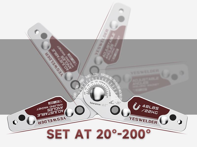 YESWELDER Adjustable Welding Magnet with Angle Scale 20-200° | 48LBs ...