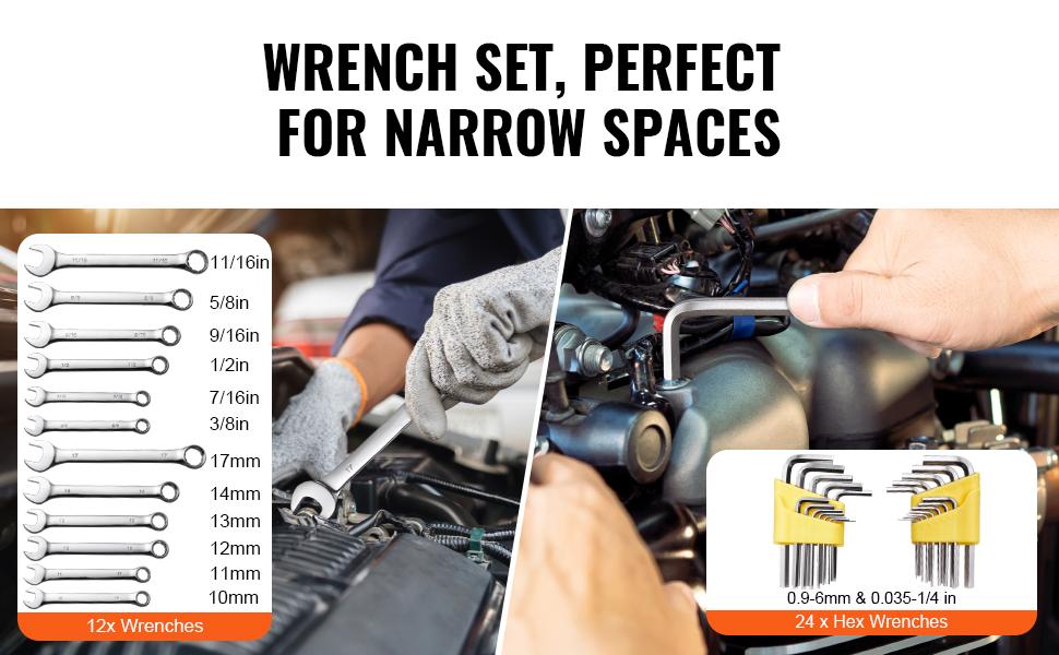 fathersdaygift VEVOR 207-Piece Mechanics Tool Set, 1/4 3/8 1/2 Drive ...