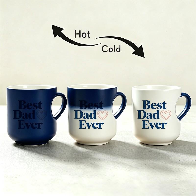 1pc Father's Day Gift, The Best Dad Text Design Color Changing Coffee ...