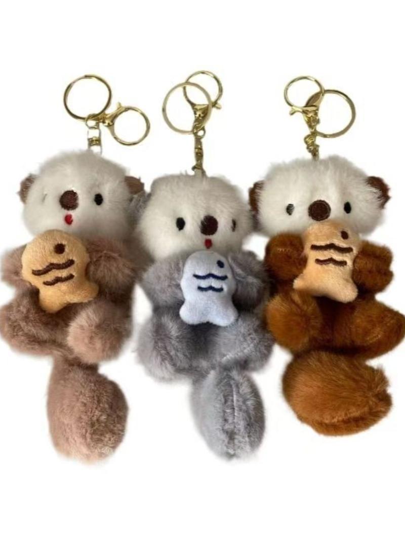 Cute Otter Plush Toy Keychain, Animal Pendant Charm, Birthday Gift ...