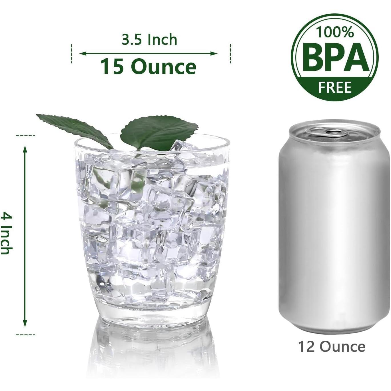 15-Ounce Plastic Tumblers (Set of 6), Plastic Mugs, to Drink Mugs ...