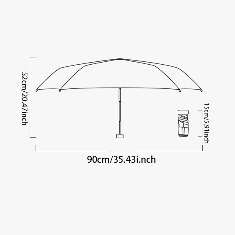 Portable Pocket Umbrella, Lightweight Foldable Umbrella, 1 Count 6-rib ...