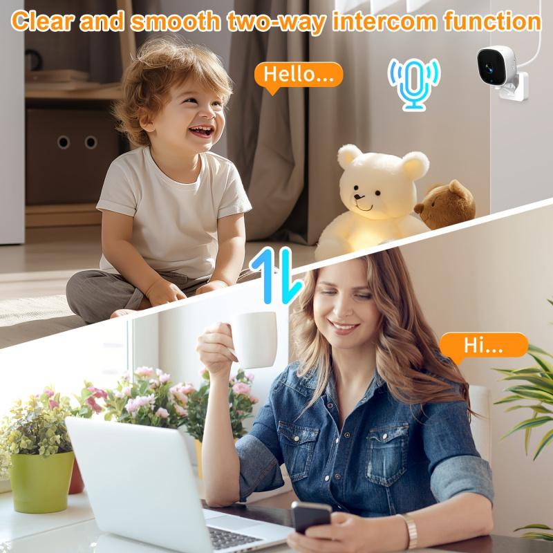 Smart Security Camera with WiFi, Indoor/Outdoor Monitoring, Full Color ...