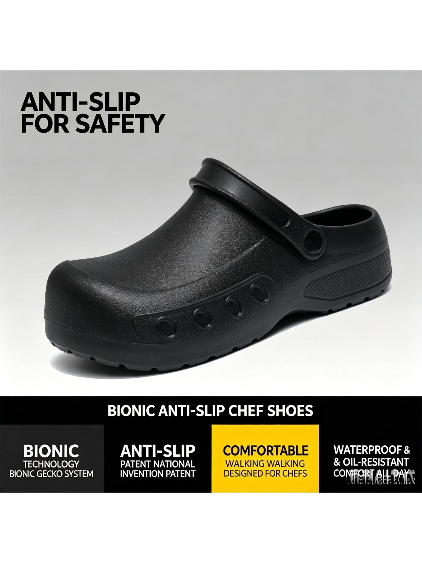 Anti-slip Waterproof Work Shoes Oil-Resistant Chef Nurse Slippers ...