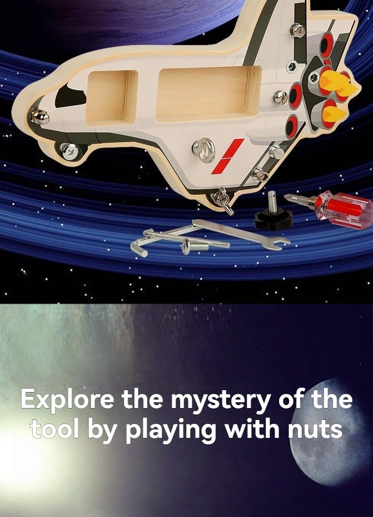 Space Ship Theme Busy Board Toy Set, Montessori Early Education, Logic ...