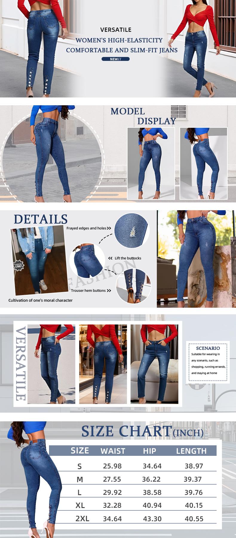 Vintage Women's High Waist Ripped Skinny Jeans - Slim Fit - TikTok Shop