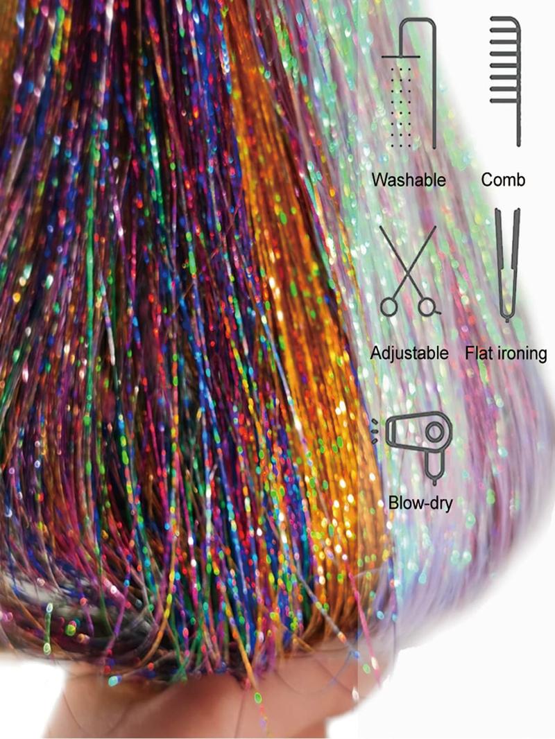 Fairy Hair Metal Wire Set, 12-Piece Clip-On Rainbow Hair Accessories ...