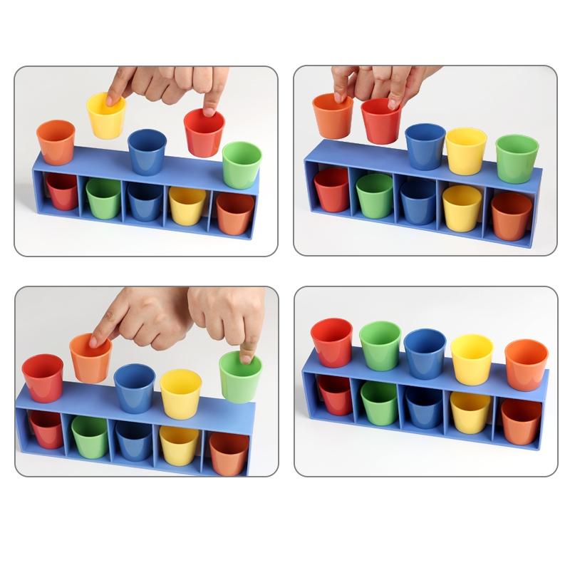 Colorful Cup Sorting Memory Game for Kids - Logic Puzzle with Dual ...