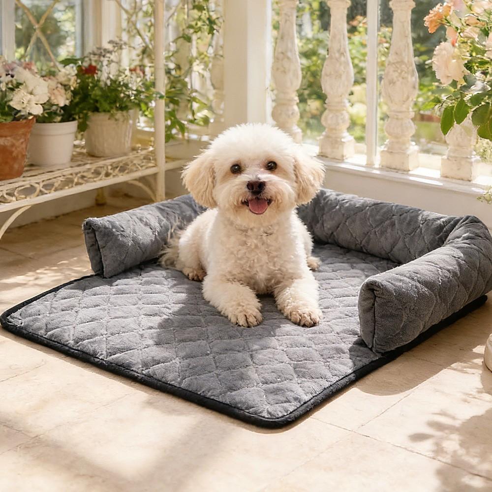 Classic Fashion Diamond Pattern Pet Sofa Cushion, Soft Plush Feel, Anti ...