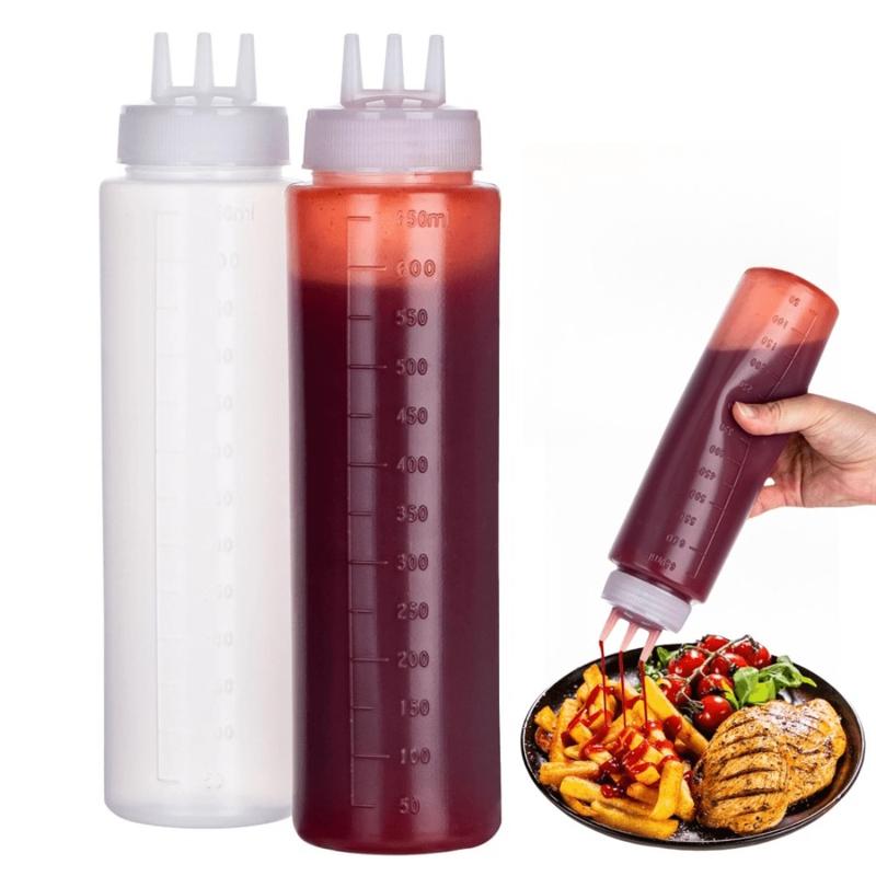 3pcs 3-hole condiment squeeze bottles, 650/22oz Bpa Free Plastic ...