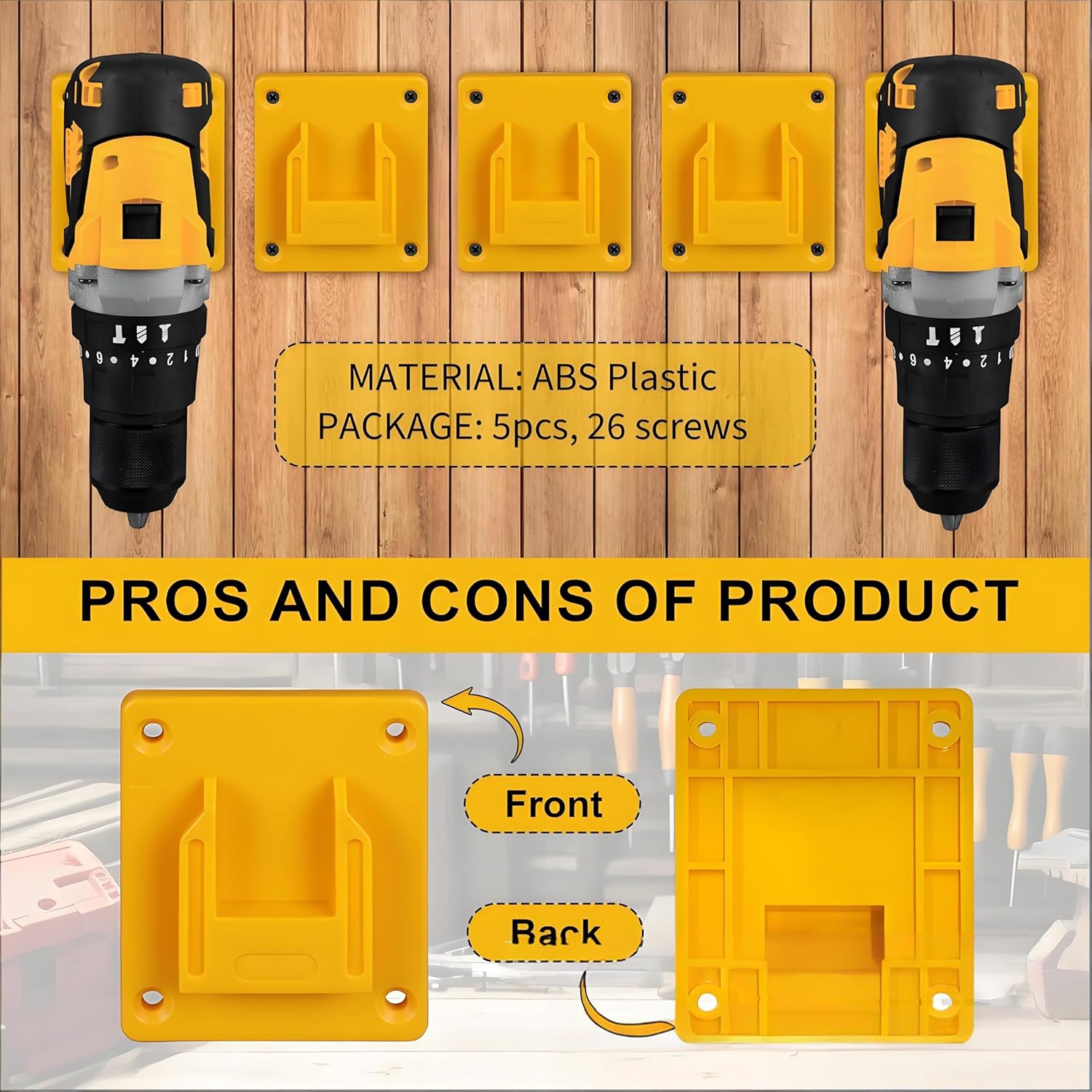 holder and tool holder For 20V 12V Drill Tool Mount wall mount 5 count ...