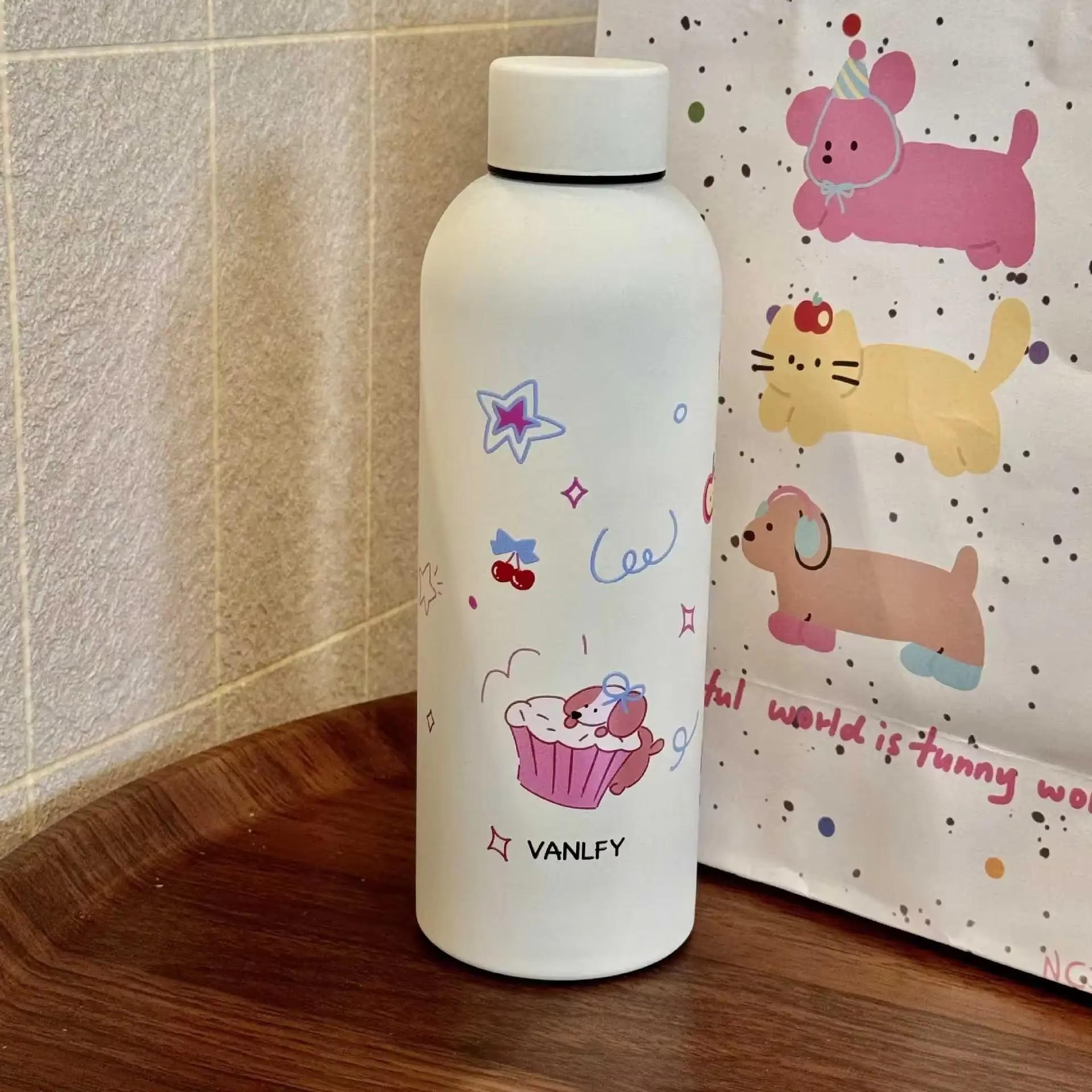500ML Cute Cake Cat Stainless Steel Insulated Cup, High Aesthetic ...