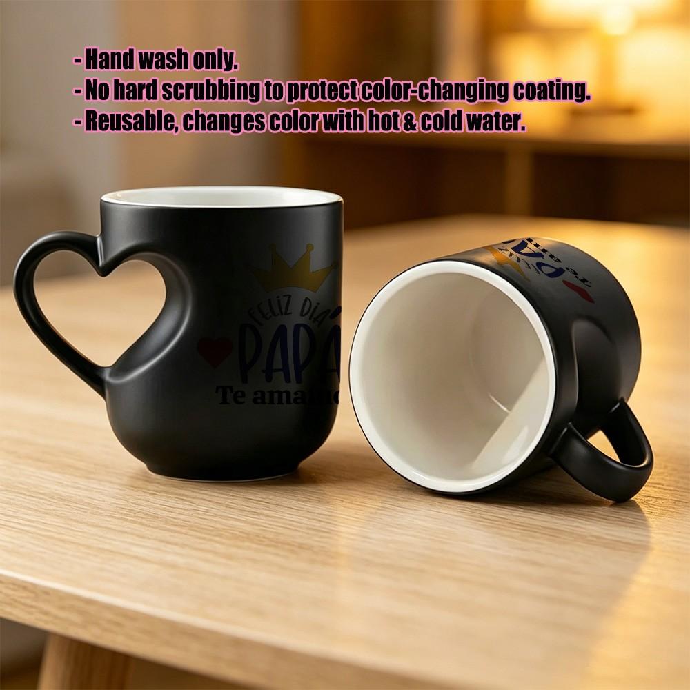 Magic Color Changing Mug, Heart Handle, Thermosensitive Ceramic, 11 Oz ...