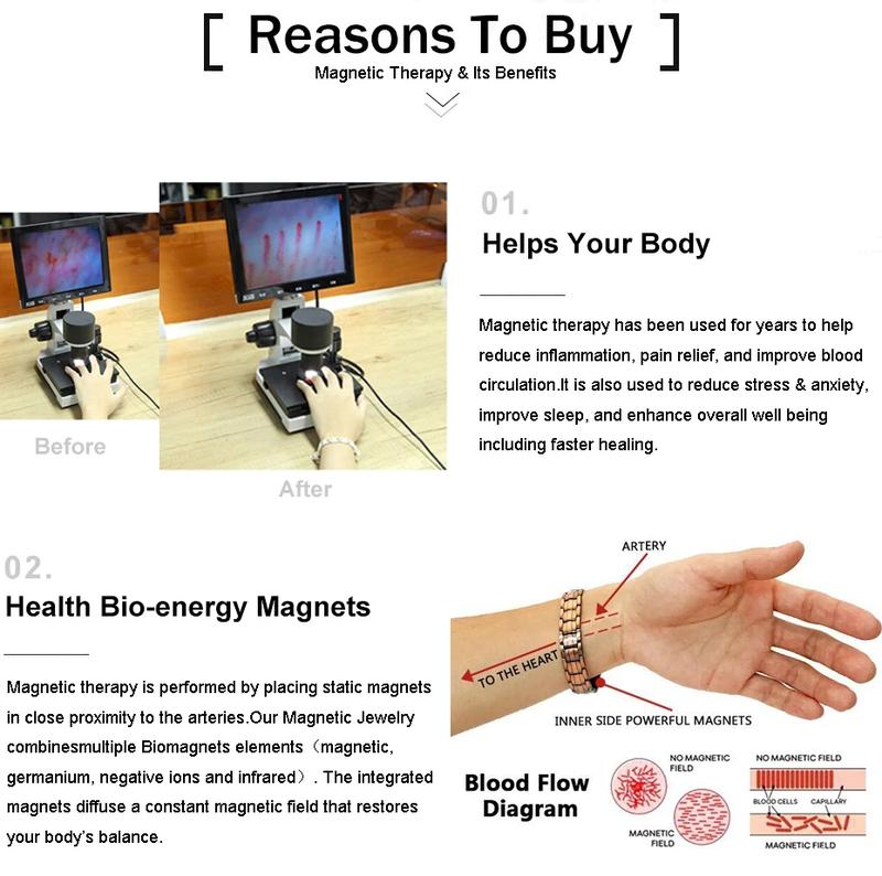 Copper Bracelet for Women & Men Ultra Strength Magnetic 3500 Gauss Pure ...