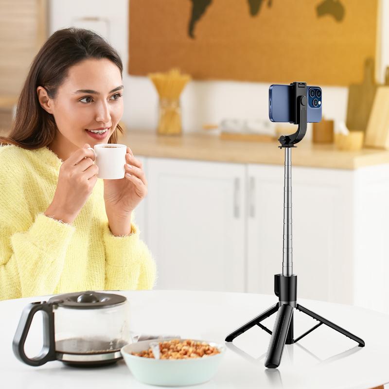 Foldable Selfie Stick Tripod 2-In-1, Mini Portable Extensible Bluetooth ...