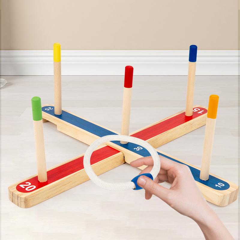 Colorful Box Parent-Child Interactive Ring Toss Toy, Includes Two Long ...