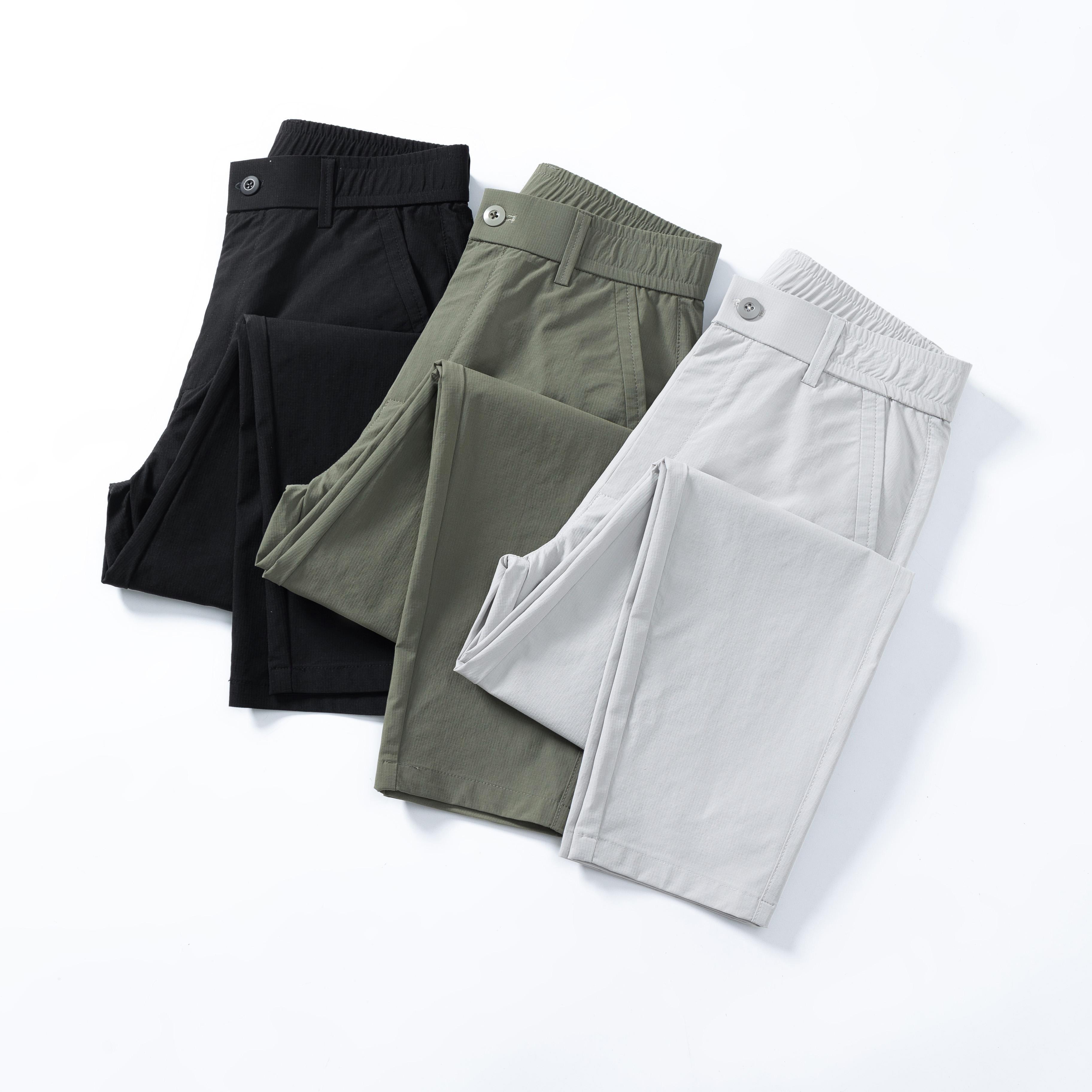 Men's Slim-Fit Formal 9-Length Trousers—crafted from a cotton-spandex ...