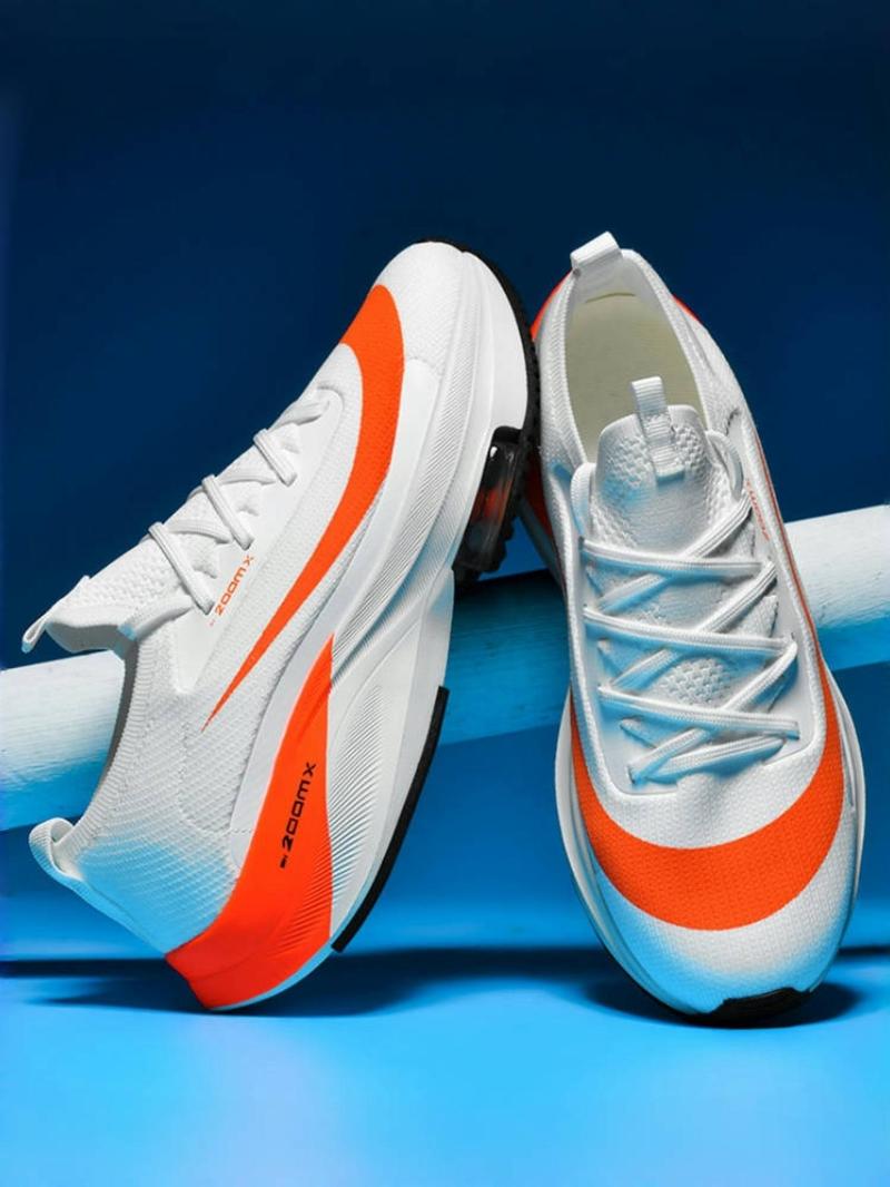 Unisex Letter & Striped Print Athletic Running Shoes, Casual Sporty ...