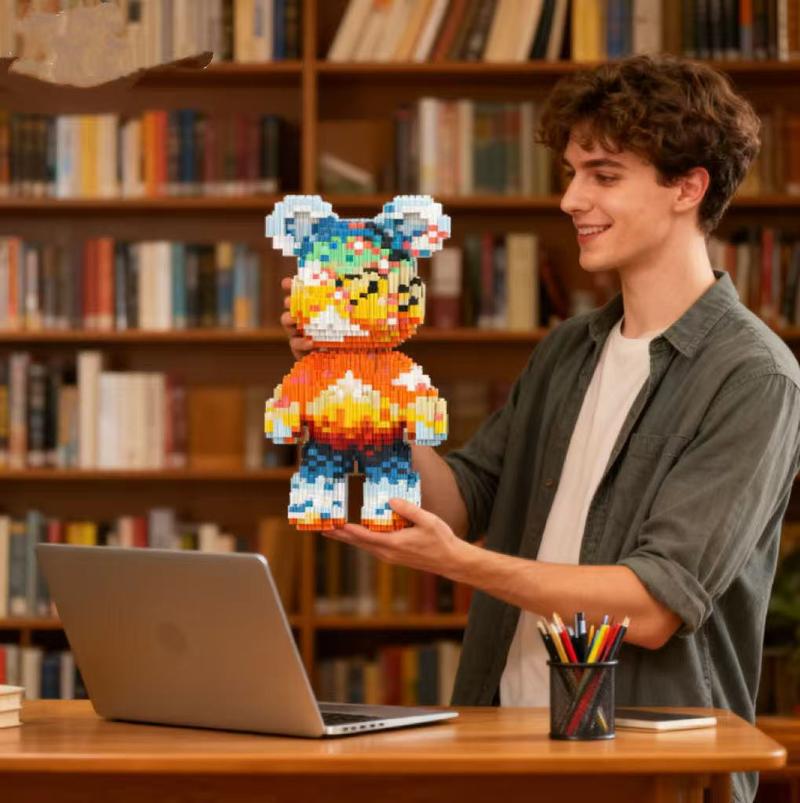 Wwjd Valentine's Day Crystal Broken Hole Bear Building Blocks 3D Puzzle ...