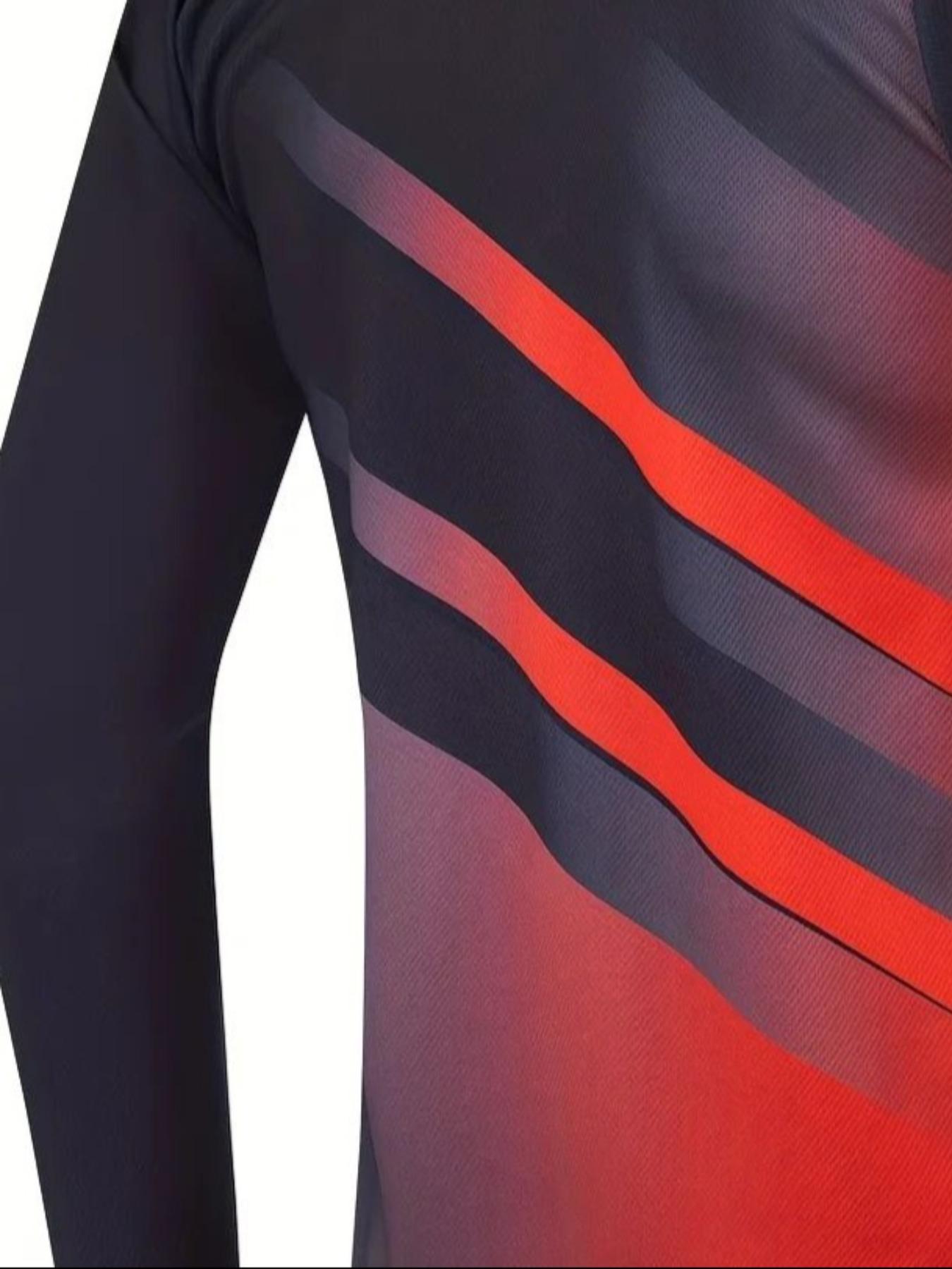 Men's Long Sleeve Motorcycle Jacket, Full Coverage Racing Print ...