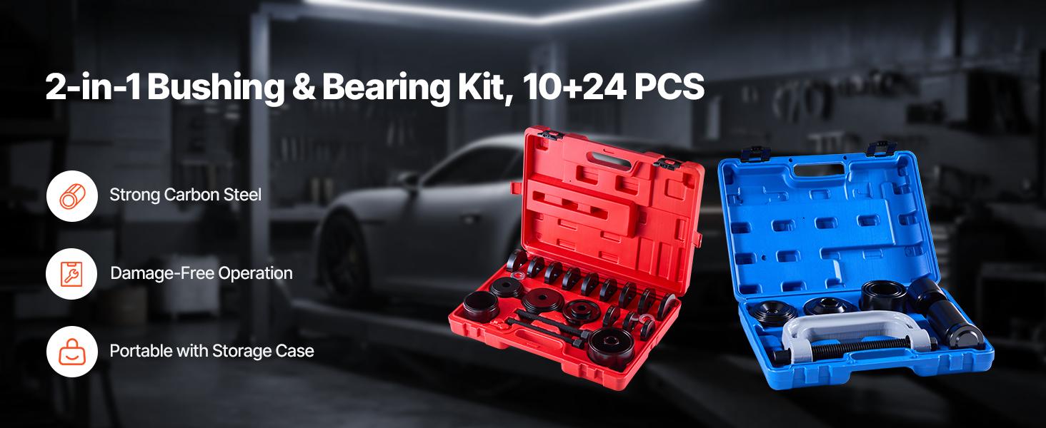 SummerWinsVEVOR Bearing Press Kit, 10+24 Pcs, 2 in 1 Ball Joint Press ...