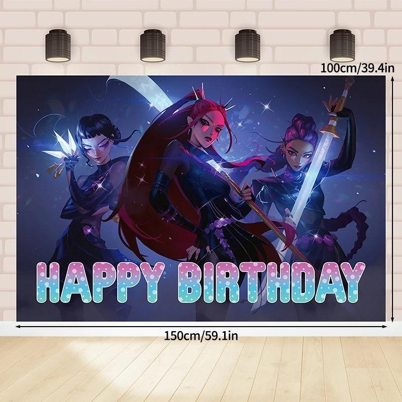 Anime-StyleTrio Backdrop, Edgy Cartoon Character Banner with Gothic ...