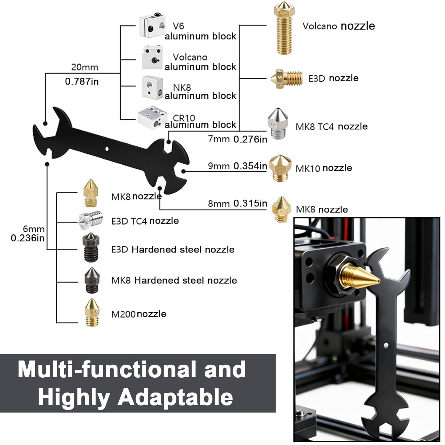 53 count Printer Tool Kit, Printing Accessories Includes Nozzle ...