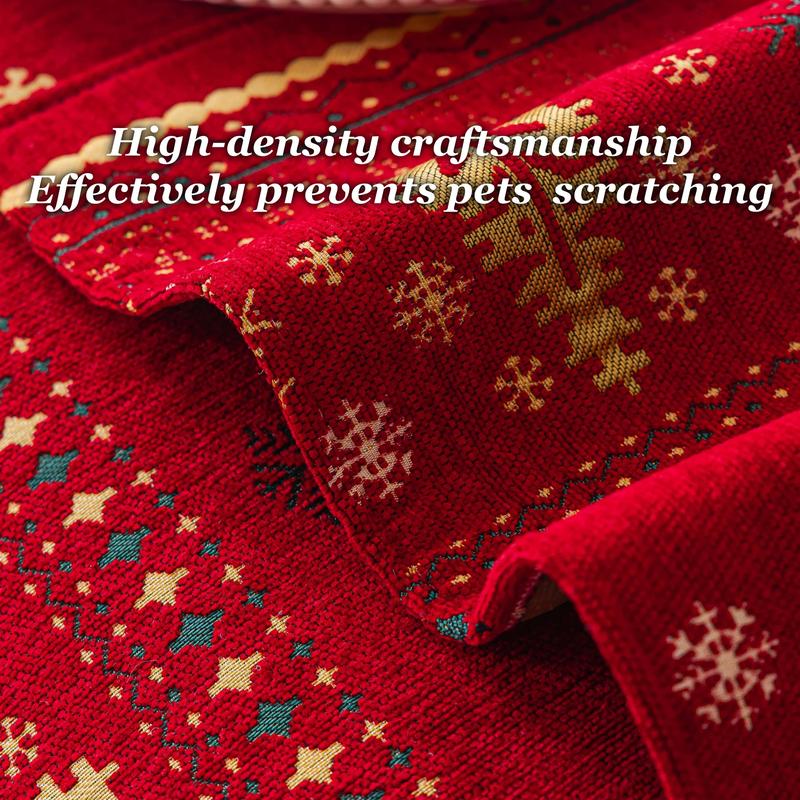 1 pc Christmas Sofa Cover, Festive Couch Pad with Snowflake Tree ...