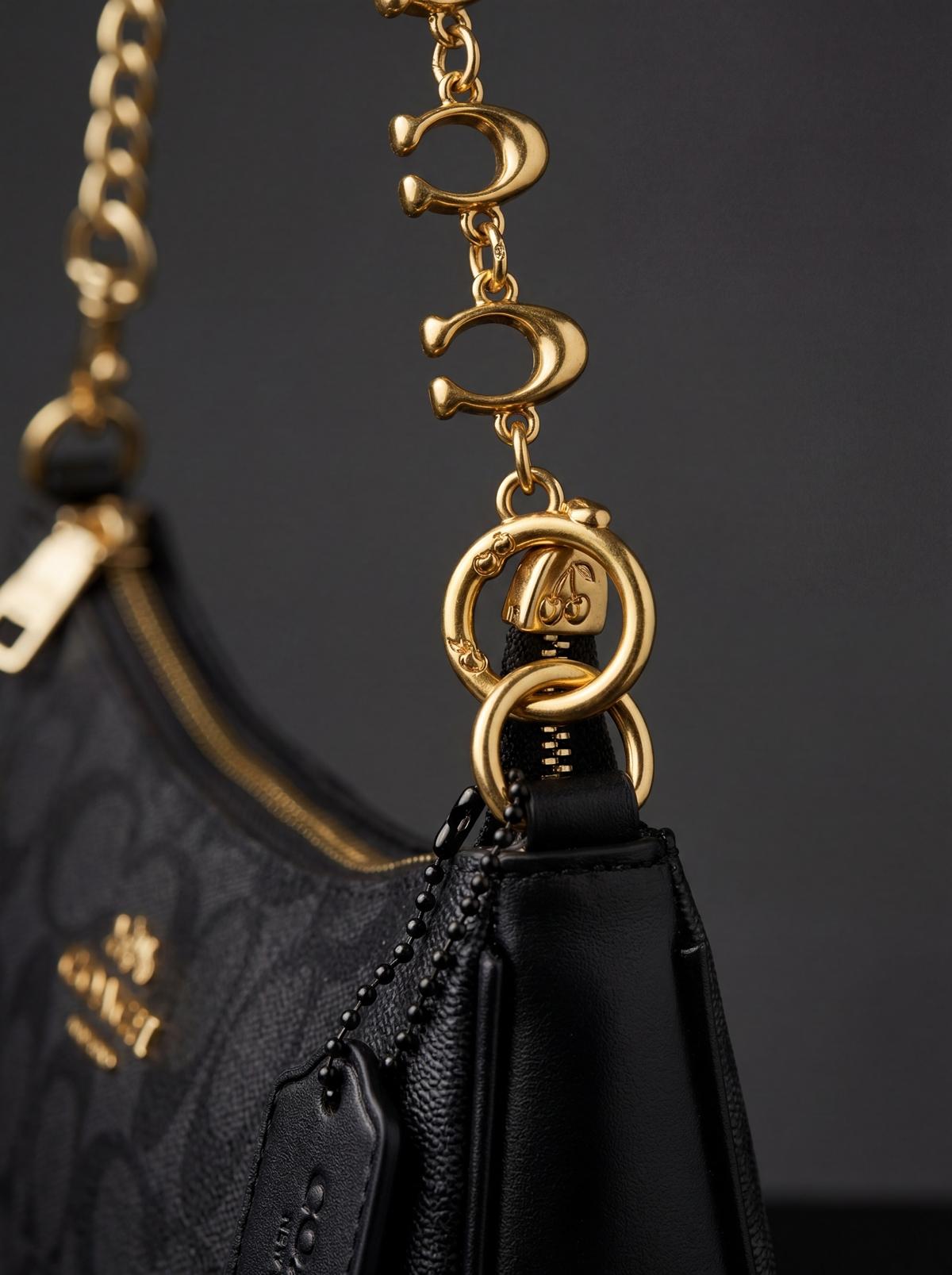 Vintage Gold C Letter Bag Chain Strap | Luxury Matte Metal Bag Extender ...