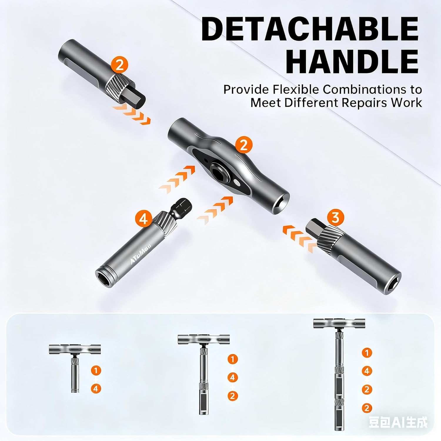 24 in 1 Set, Multifunctional Tools, DIY Ratchet Set with Detachable ...